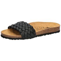 Pantolette Lico "Pantolette Bioline Plait", Damen, Gr. 41, schwarz, Synthetik, Schuhe Pantolette