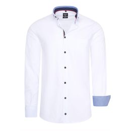 Langarmhemd Rusty Neal, Herren, Gr. XXL, EURO-Gr&ouml;&szlig;en, wei&szlig;, 97% Baumwolle, 3% Elasthan, unifarben, Hemden, im trendigen Kontrast-Design