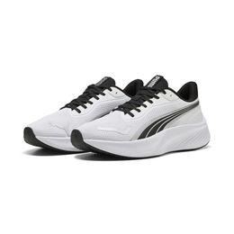 Trainingsschuh Puma "Pounce Lite Laufschuhe Erwachsene", Damen, Gr. 35,5, schwarz-wei&szlig; (wei&szlig; schwarz), Obermaterial: Textil, Synthetik. Futter: Textil. Innensohle: Textil. Laufsohle: Gummi, Schuhe