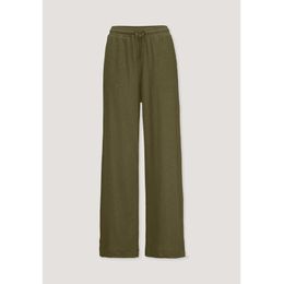 hessnatur Jersey Hose Wide Leg in goldoliv | Gr.: 38