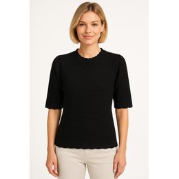Strickpullover Only "ONLKATIA SS STRUCTURE O-NECK CC KNT", Damen, Gr. S, schwarz, Strick, Obermaterial: 50% Viskose, 27% Nylon, 23% Polyester, unifarben, regular fit, Rundhals, Pullover Strickpullover
