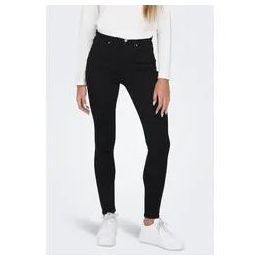 Skinny-fit-Jeans Only "ONLMILA HW SK ANK DNM BJ380 NOOS", Damen, Gr. 27, L&auml;nge 30, schwarz, Denim/Jeans, Obermaterial: 94% Baumwolle, 4% Polyester, 2% Elasthan, Abriebeffekte, skinny fit kn&ouml;chelfrei, Jeans