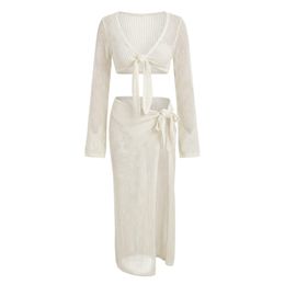 Imily Bela Set: Strandtuch und Strickjacke Damen Gr&ouml;&szlig;e XL wei&szlig;