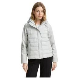 Steppjacke Tom Tailor, Damen, Gr. XXL, grau (rough grau), Steppware, Obermaterial: 100% Polyester. Futter: 100% Polyester, unifarben, regular fit taillenbedeckt, Jacken Steppjacke, mit Kapuze