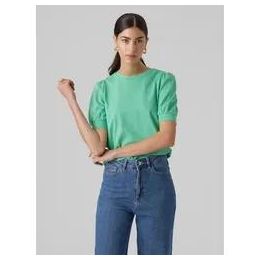 V&eacute;ro Moda T-Shirt VERO MODA "VMKERRY 2/4 O-NECK TOP VMA JRS NOOS", Damen, Gr. S, jade cream, Jersey, Obermaterial: 100% Baumwolle, unifarben, figurumspielend h&uuml;ftlang, Rundhals, Puff&auml;rmel, Shirts T-Shirt, mit Rundhalsausschnitt