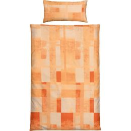 REDBEST Single-Jersey Bettw&auml;sche in apricot-terra | Gr.: 155 x 200 + 80 x 80 cm