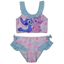 Lilo and Stitch Disney Lilo & Stitch Bikini Zweiteiler mit R&uuml;schen & Schleifen in rosa | Gr.: 122-128