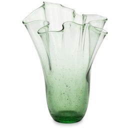 Farbglash&uuml;tte Lauscha Faltenvase Th&uuml;ringer Waldglas