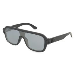 Dolce & Gabbana Dolce&Gabbana DG4507 | Herren-Sonnenbrille | Fassung: Vollrand, Pilot, Acetat, Schwarz Matt | Glasfarbe: Grau Spiegel Silber