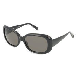 Fielmann MC 626 SUN FA PAM II | Damen-Sonnenbrille | Fassung: Vollrand, Quadratisch, Acetat Spritzguss, Schwarz Gl&auml;nzend | Glasfarbe: Grau