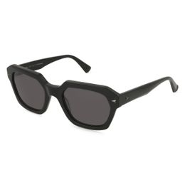 Fielmann LD 051 SUN FA CLIFF | Herren-Sonnenbrille | Fassung: Vollrand, Geometrisch, Acetat Extrudiert, Schwarz Gl&auml;nzend | Glasfarbe: Grau
