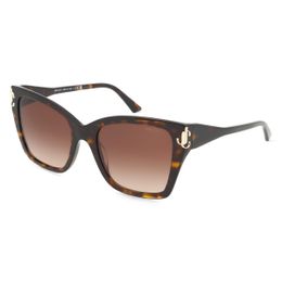 Jimmy Choo JC5012 | Damen-Sonnenbrille | Fassung: Vollrand, Quadratisch, Acetat, Havanna | Glasfarbe: Braun Verlaufend