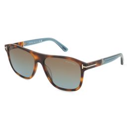 Tom Ford FT1081 FRANCES | Unisex-Sonnenbrille | Fassung: Vollrand, Quadratisch, Acetat, Braun Havanna | Glasfarbe: Braun Verlaufend