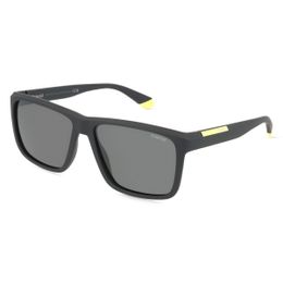 Polaroid PLD 2164/S | Herren-Sonnenbrille | Fassung: Vollrand, Eckig, Kunststoff, Schwarz Matt | Glasfarbe: Grau