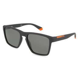 Polaroid PLD 2167/S | Herren-Sonnenbrille | Fassung: Vollrand, Eckig, Kunststoff, Schwarz Orange | Glasfarbe: Grau