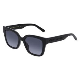 Marc Jacobs 658/S | Damen-Sonnenbrille | Fassung: Vollrand, Butterfly, Kunststoff, Schwarz Gl&auml;nzend | Glasfarbe: Grau Verlaufend