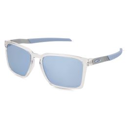 Oakley OO9483 EXCHANGE SUN | Unisex-Sonnenbrille | Fassung: Vollrand, Quadratisch, Kunststoff, Wei&szlig; Transparent | Glasfarbe: Blau