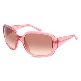 Fielmann LD 036 SUN CL JASMIN | Damen-Sonnenbrille | Fassung: Vollrand, Quadratisch, Acetat Spritzguss, Rose Transparent | Glasfarbe: Braun Verlaufend