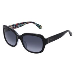 Kate Spade LAYNE/S | Damen-Sonnenbrille | Fassung: Vollrand, Butterfly, Acetat, Schwarz Gl&auml;nzend | Glasfarbe: Grau Verlaufend