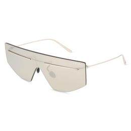 Prada 0PR B55S | Herren-Sonnenbrille | Fassung: Randlos, Geometrisch, Metall, Silber | Glasfarbe: Grau Spiegel Silber