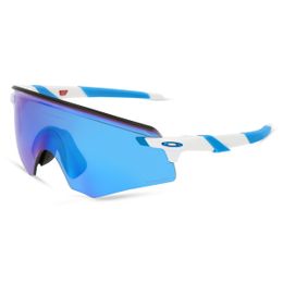 Oakley OO9471 ENCODER | Herren-Sonnenbrille | Fassung: Randlos, Quadratisch, Kunststoff, Wei&szlig; Gl&auml;nzend | Glasfarbe: Blau