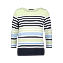 Betty Barclay Basic Shirt mit U-Boot-Ausschnitt in Green/Light Blue | Gr.: 40