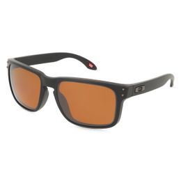 Oakley OO9102 HOLBROOK | Herren-Sonnenbrille | Fassung: Vollrand, Quadratisch, Kunststoff, Schwarz Matt | Glasfarbe: Orange