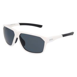 Smith LEADOUT | Unisex-Sonnenbrille | Fassung: Vollrand, Quadratisch, Kunststoff, Wei&szlig; Gl&auml;nzend | Glasfarbe: Grau