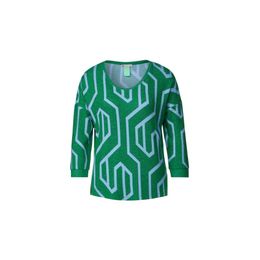 Street One Langarmshirt in dark brisk green melange | Gr.: 42
