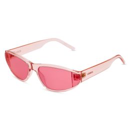 Hugo HG 1191/S | Herren-Sonnenbrille | Fassung: Vollrand, Oval, Kunststoff, Rose Transparent | Glasfarbe: Rot