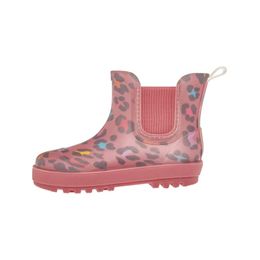 Playshoes Regenstiefel Halbschaft Leo-Print in rosa | Gr.: 23