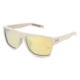 Under Armour UA LAUNCH 2/G | Herren-Sonnenbrille | Fassung: Vollrand, Eckig, Kunststoff, Khaki | Glasfarbe: Gelb Spiegel Gold