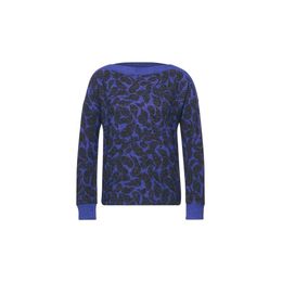 Street One Langarmshirt in eminent blue melange | Gr.: 38