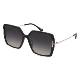 Tom Ford FT1039 JOANNA | Unisex-Sonnenbrille | Fassung: Vollrand, Butterfly, Acetat, Schwarz Gl&auml;nzend | Glasfarbe: Grau
