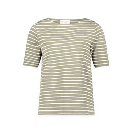 Betty Barclay Ringelshirt mit U-Boot-Ausschnitt in Khaki/Cream | Gr.: 46