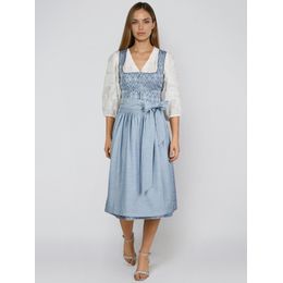 Spieth & Wensky Spieth & Wensky Dirndl 'Hermine' in Midil&auml;nge Damen Gr&ouml;&szlig;e 40 hellblau
