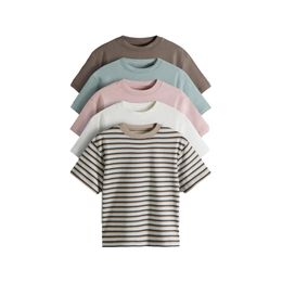 The Set T-Shirt Jungen Gr&ouml;&szlig;e 116 aqua / brokat / cappuccino / rosa / wei&szlig;