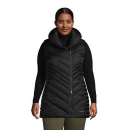 LANDS' END Steppweste THERMOPLUME mit Webpelzfutter, Damen,  Schwarz, Polyester, by Lands' End