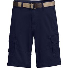 LANDS' END Cargo-Shorts mit G&uuml;rtel, Herren,  Blau, by Lands' End