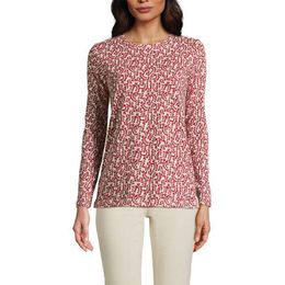 LANDS' END Supima-Shirt, Langarm, Damen,  Orange, Baumwolle, by Lands' End