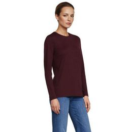 LANDS' END Supima-Shirt, Langarm, Damen,  Rot, Baumwolle, by Lands' End