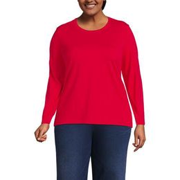 LANDS' END Supima-Shirt, Langarm, Damen,  Pink, Baumwolle, by Lands' End
