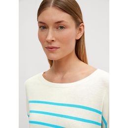 comma, COMMA Pullover Damen Gr&ouml;&szlig;e S t&uuml;rkis / wei&szlig;