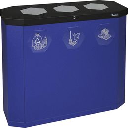 Wertstoffsammler Sixco swing, Volumen 3 x 45 l, ultramarinblau kaiserkraft