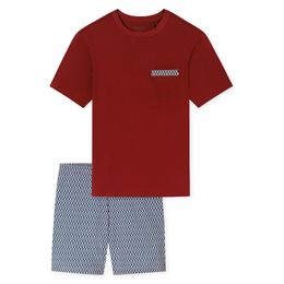 Schiesser Short Pajamas ' Comfort Nightwear ' male Blue, Red size 48