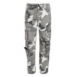 Cargohose BRANDIT "Brandit Herren Vintage Cargo Pants", Damen, Gr. XXL, US-Gr&ouml;&szlig;en, snowcamouflage, 100% Baumwolle, loose fit, Hosen Cargohose