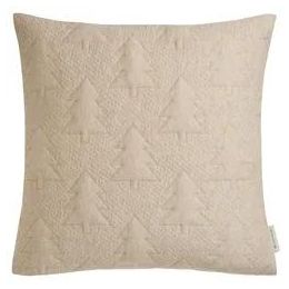 Dekokissen Tom Tailor HOME "3D Tree", beige (natur), B:45cm L:45cm, Obermaterial: 50% Baumwolle, 40% Polyester, 10% sonstige Fasern, Dekokissen_Sitzkissen_Kissenh&uuml;llen, mit schimmernden Lurexgarnen