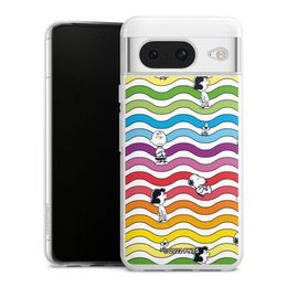 DeinDesign Google Pixel 8 Handy Silikon H&uuml;lle Case transparent Handyh&uuml;lle Snoopy Muster Peanuts Silikon Case