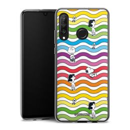 DeinDesign Huawei P30 Lite Handy Silikon H&uuml;lle Case transparent Handyh&uuml;lle Snoopy Muster Peanuts Silikon Case
