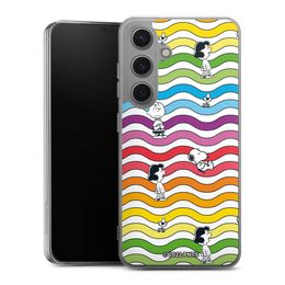 DeinDesign Galaxy S25 Handy Silikon H&uuml;lle Case transparent Handyh&uuml;lle Snoopy Muster Peanuts Silikon Case